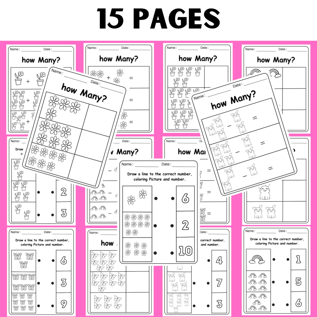 Spring Counting Worksheets | Spring Number Worksheets | Made By Teachers