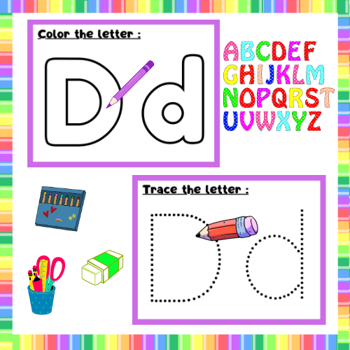 Color and Trace the Lowercase and Uppercase Letters | Alphabet Practice ...