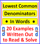 Lowest Common Denominators (20 Examples Written Out) | Made By Teachers