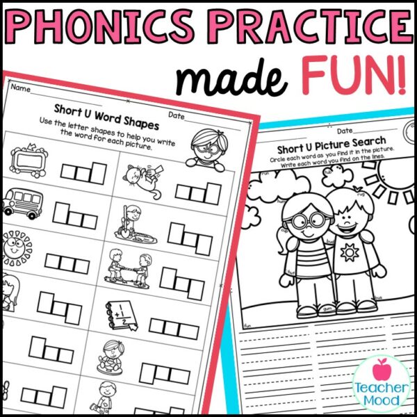 Short U CVC Phonics Worksheets | Kindergarten Word Work | Made By Teachers