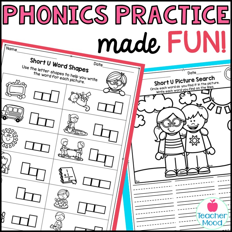 Short U CVC Phonics Worksheets | Kindergarten Word Work | Made By Teachers