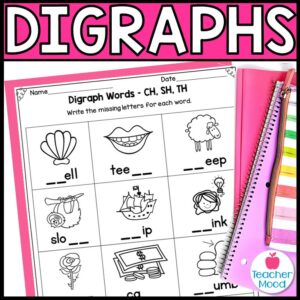 Consonant Digraphs Phonics Worksheets | 1st Grade Word Work - Made By ...