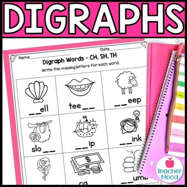 Consonant Digraphs Phonics Worksheets | 1st Grade Word Work | Made By ...
