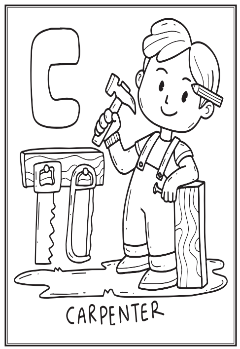 Alphabet Careers Coloring Pages