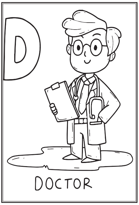 Alphabet Careers Coloring Pages