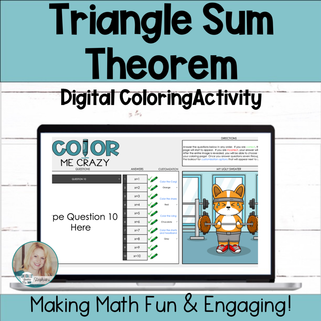 Triangle Sum Theorem - Find Missing Angle Values - Self-Checking Activity | Made By Teachers