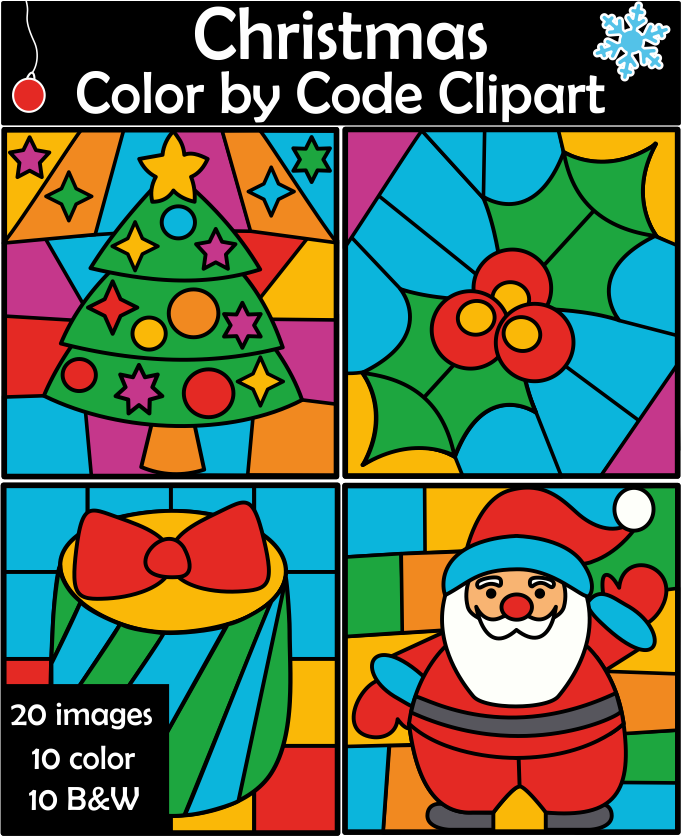 Christmas Color by Code Clipart | Made By Teachers