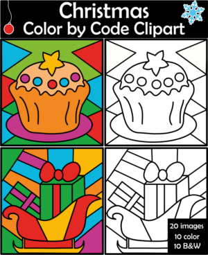 Christmas Color by Code Clipart | Made By Teachers