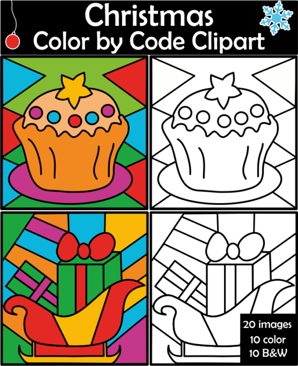 Christmas Color by Code Clipart | Made By Teachers