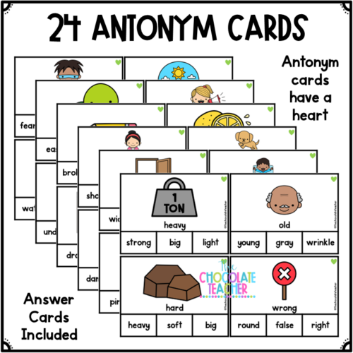 Synonyms and Antonyms Grammar Practice - Vocabulary Clip Cards | Made ...