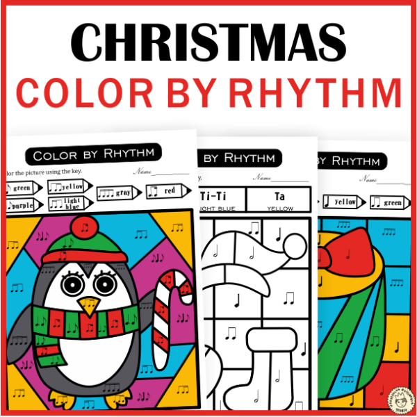 Christmas Music Coloring Sheets | Color by Rhythm | Color by Code ...