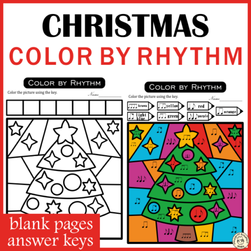 Christmas Music Coloring Sheets | Color by Rhythm | Color by Code ...