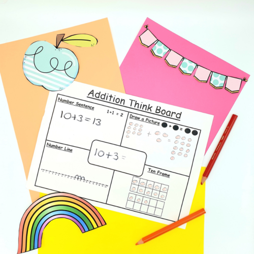 Addition with Ten Frames Think Board Strategy Mats Pre-K Kindergarten ...