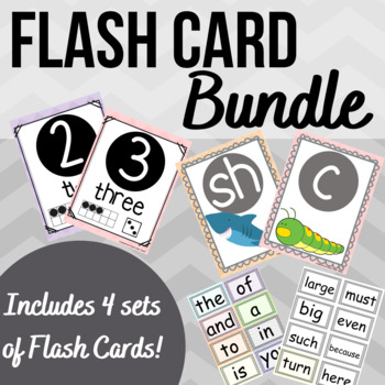 Flash Card Bundle Sight Words Phonics Numbers Pre-K Kindergarten 1st ...