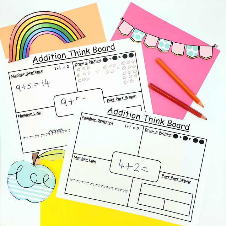 Part Part Whole Addition Think Board Mat Kindergarten 1st Grade | Made ...