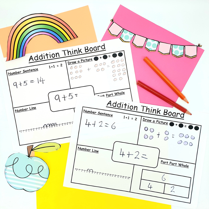 Part Part Whole Addition Think Board Mat Kindergarten 1st Grade | Made ...