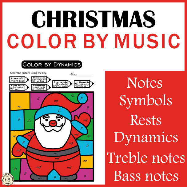 Christmas Music Coloring Sheets | Music Theory Color by Code | Made By ...