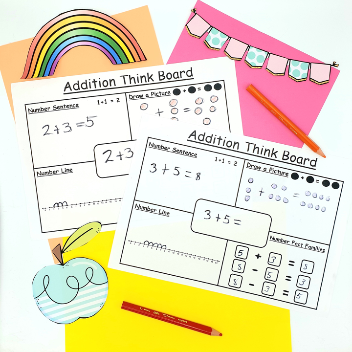 Fact Families Addition Subtraction Mats Kindergarten 1st Grade | Made ...