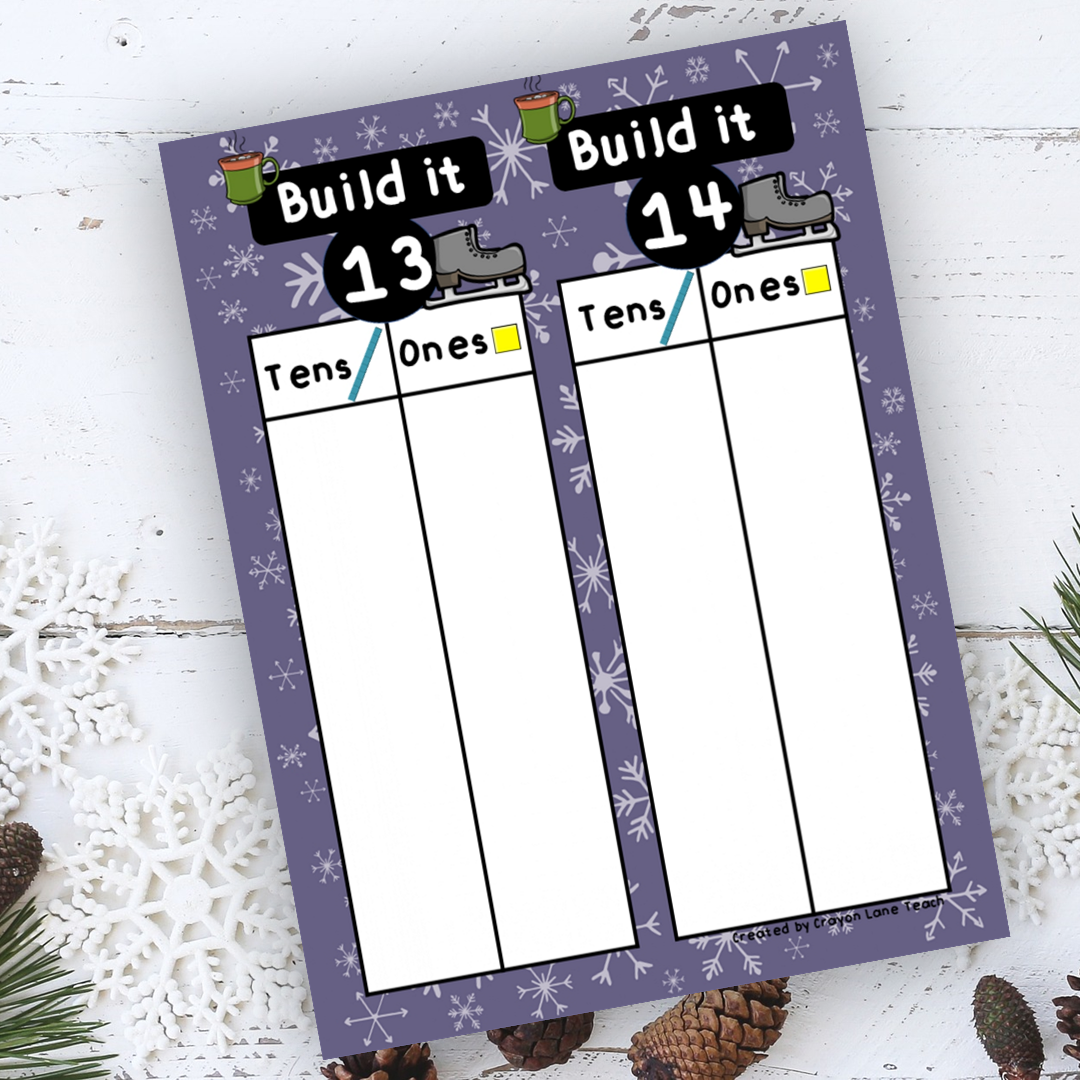 Place Value Winter Math Tens and Ones Kindergarten 1st Grade | Made By ...