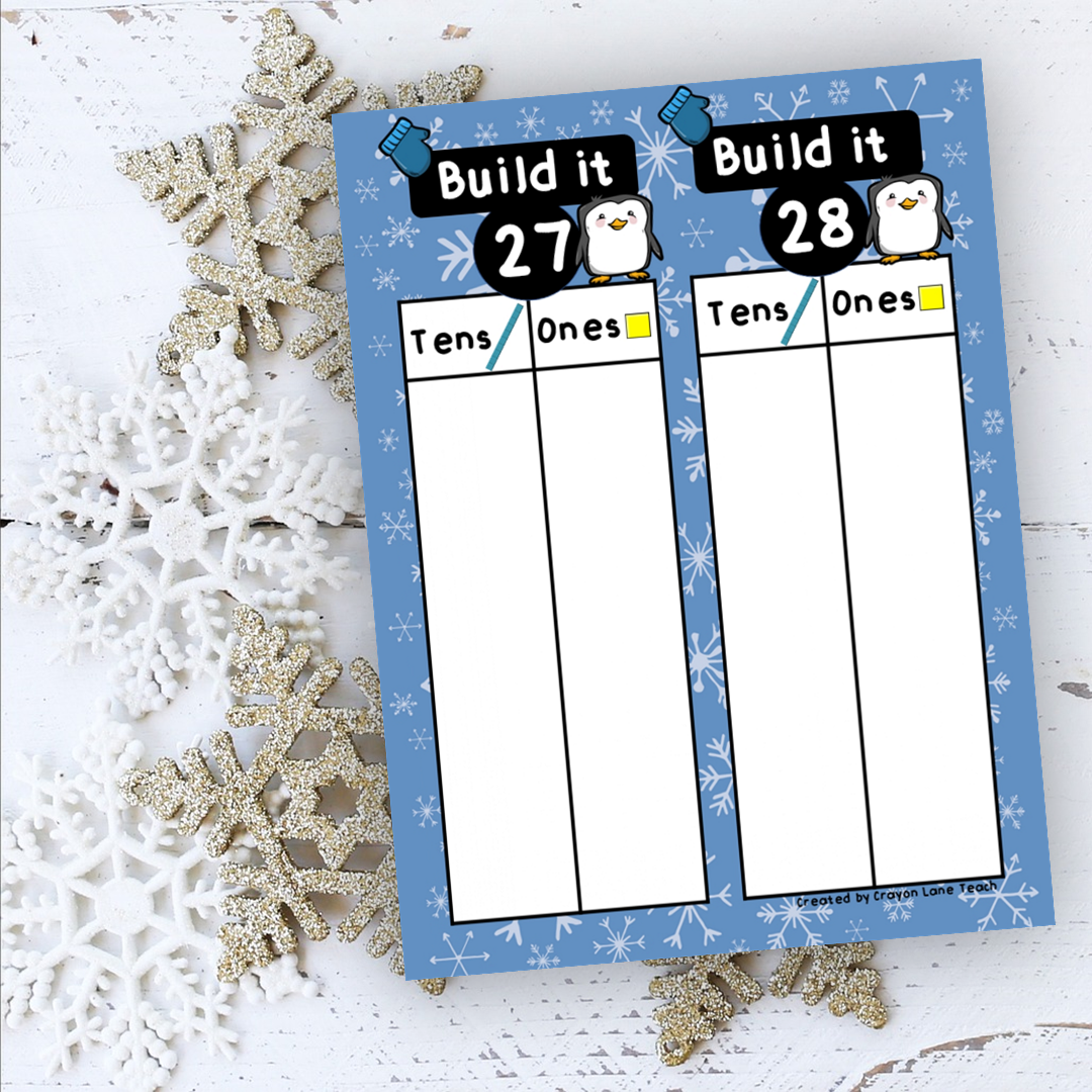 Place Value Winter Math Tens and Ones Kindergarten 1st Grade | Made By ...