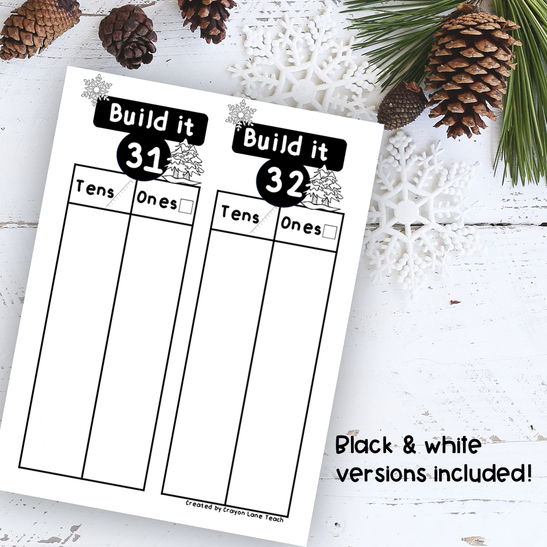 Place Value Winter Math Tens and Ones Kindergarten 1st Grade | Made By ...