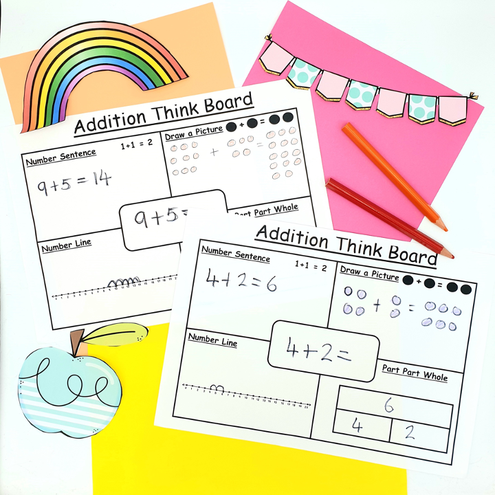 Addition Strategy Mats Ten Frames Fact Families Part Part Whole ...