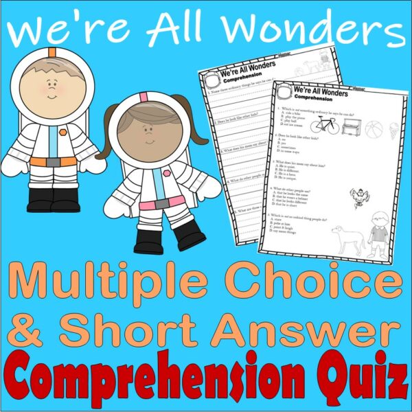 We’re All Wonders Reading Test Quiz - Made By Teachers