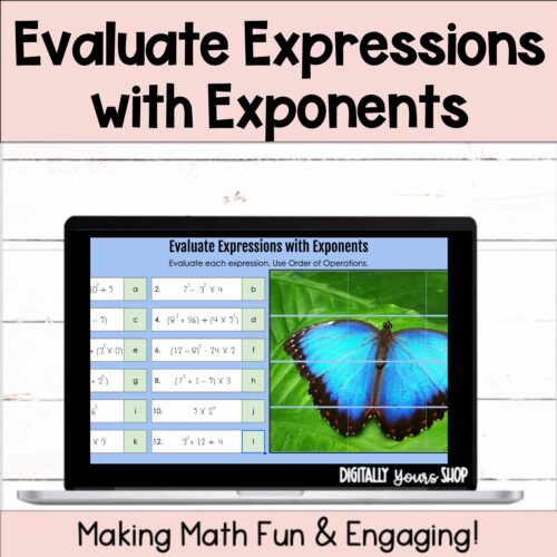 Evaluate Expressions with Exponents Self-Checking Digital Activity ...