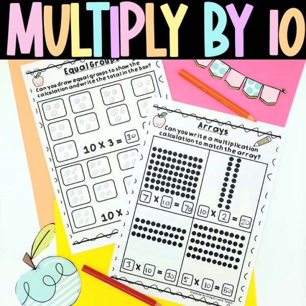 Multiplication Multiply by 10 Arrays, equal groups, counting in 10s 1st ...