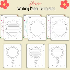 Spring Flower Writing Paper Templates Blank, Lined and Handwriting ...