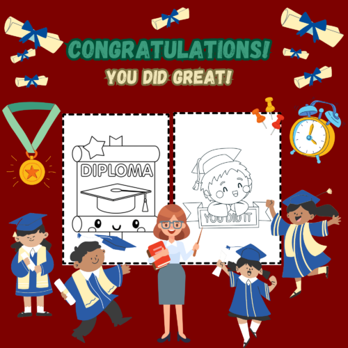 Graduation Kids Coloring Pages - end of the year school | Made By Teachers