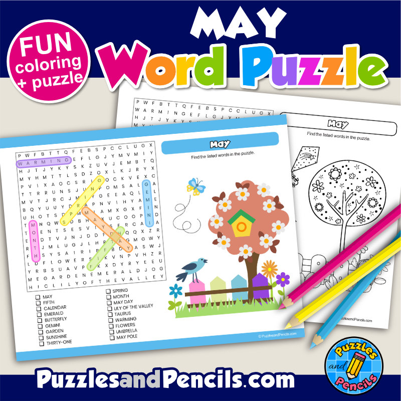 Forest Animals Word Search Puzzle with Coloring | Forest Habitat ...
