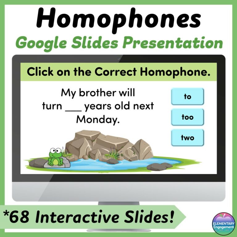 Homophones Google Slides Interactive Presentation Lesson | Made By Teachers