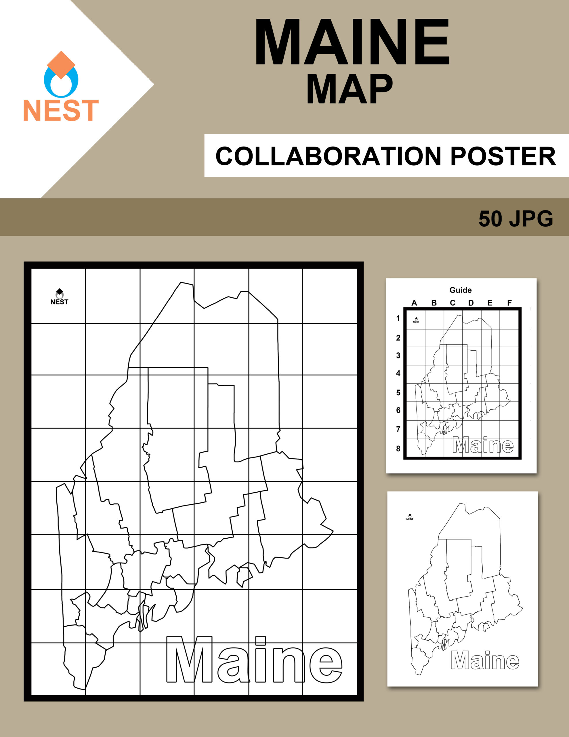 Maine Map Collaboration Poster | Made By Teachers