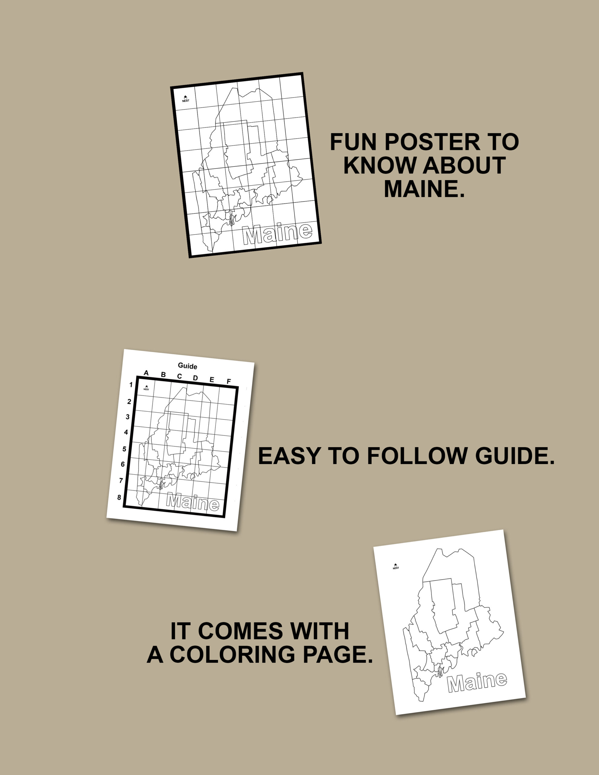 Maine Map Collaboration Poster | Made By Teachers