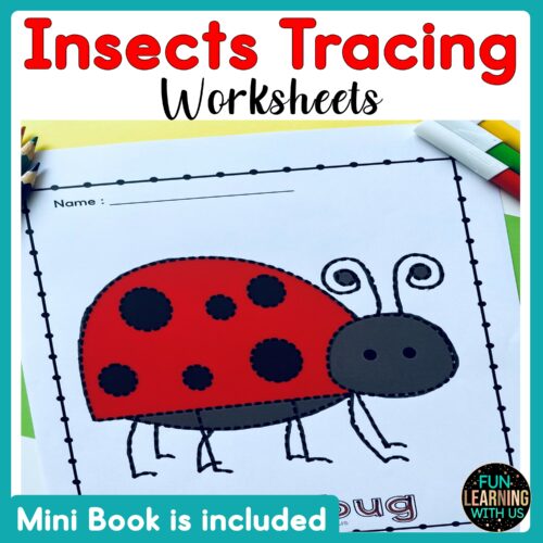 Insects Picture Tracing & Coloring Fine Motor Worksheets | Made By Teachers