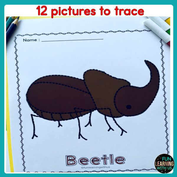Insects Picture Tracing & Coloring Fine Motor Worksheets | Made By Teachers