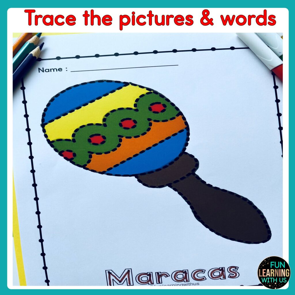 Cinco De Mayo Picture Tracing & Coloring Fine Motor Worksheets | Made ...
