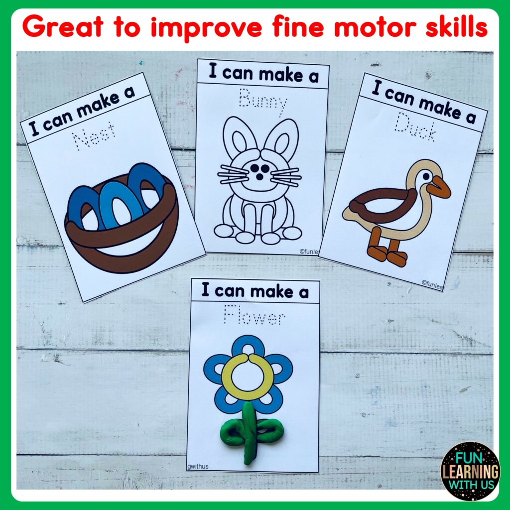 Spring Fine Motor Skill Dough Center Mats | Made By Teachers