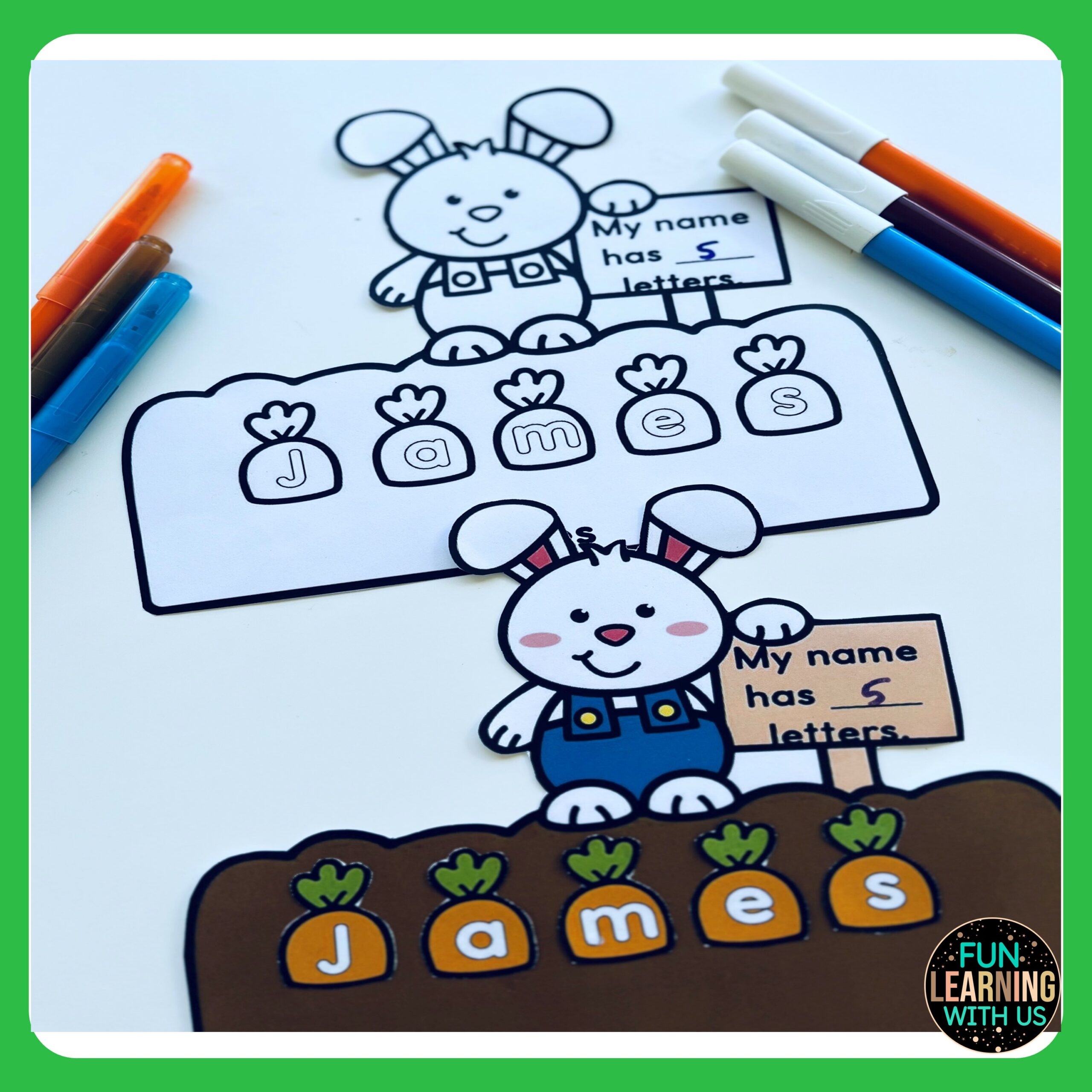 Spring Bunny Name Crafts | Seasonal Editable Name Activity | Made By ...