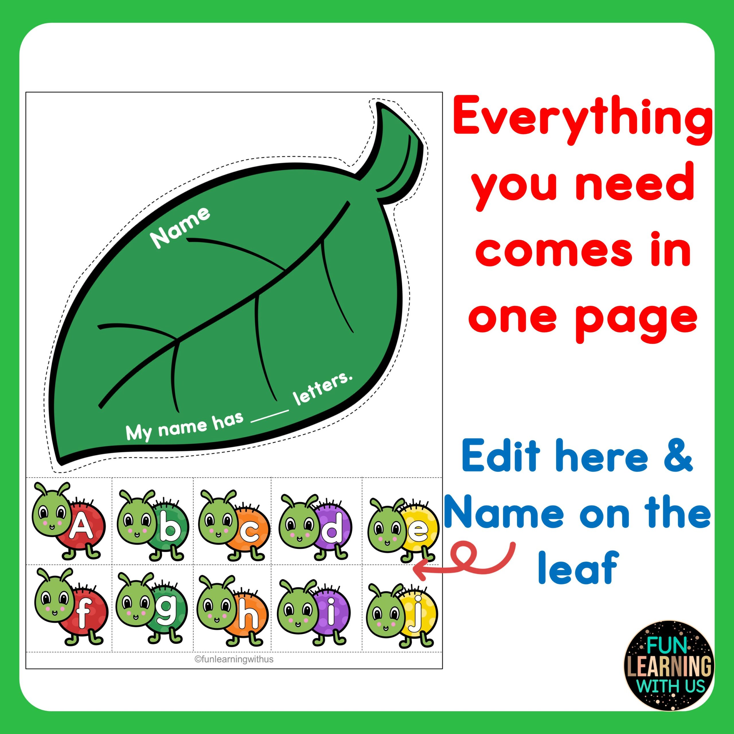 Spring Caterpillar Name Crafts | Seasonal Editable Name Activity | Made ...