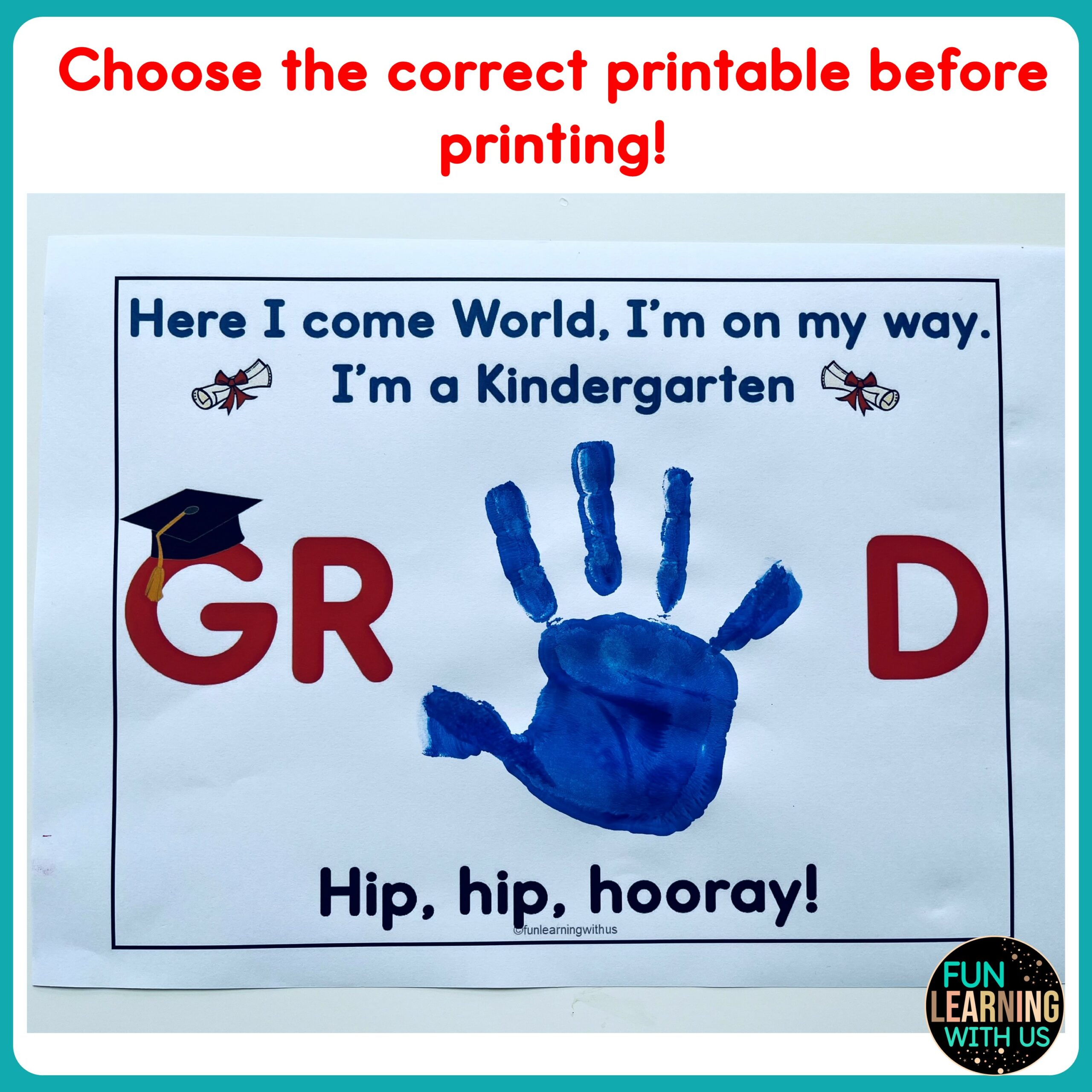 Graduation Keepsake Handprint Art-Graduation Certificate for Preschool ...