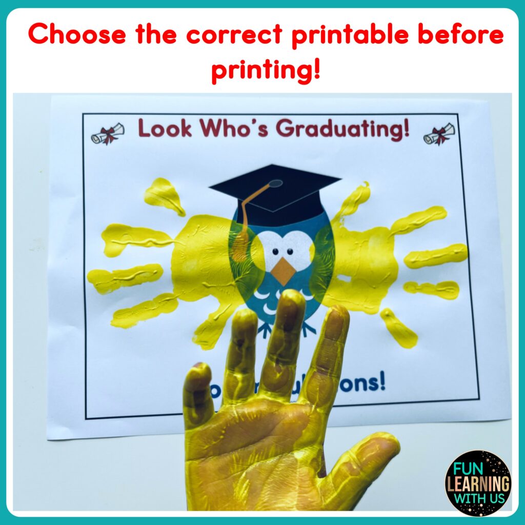 Graduation Keepsake Handprint Art-Graduation Certificate for Preschool ...