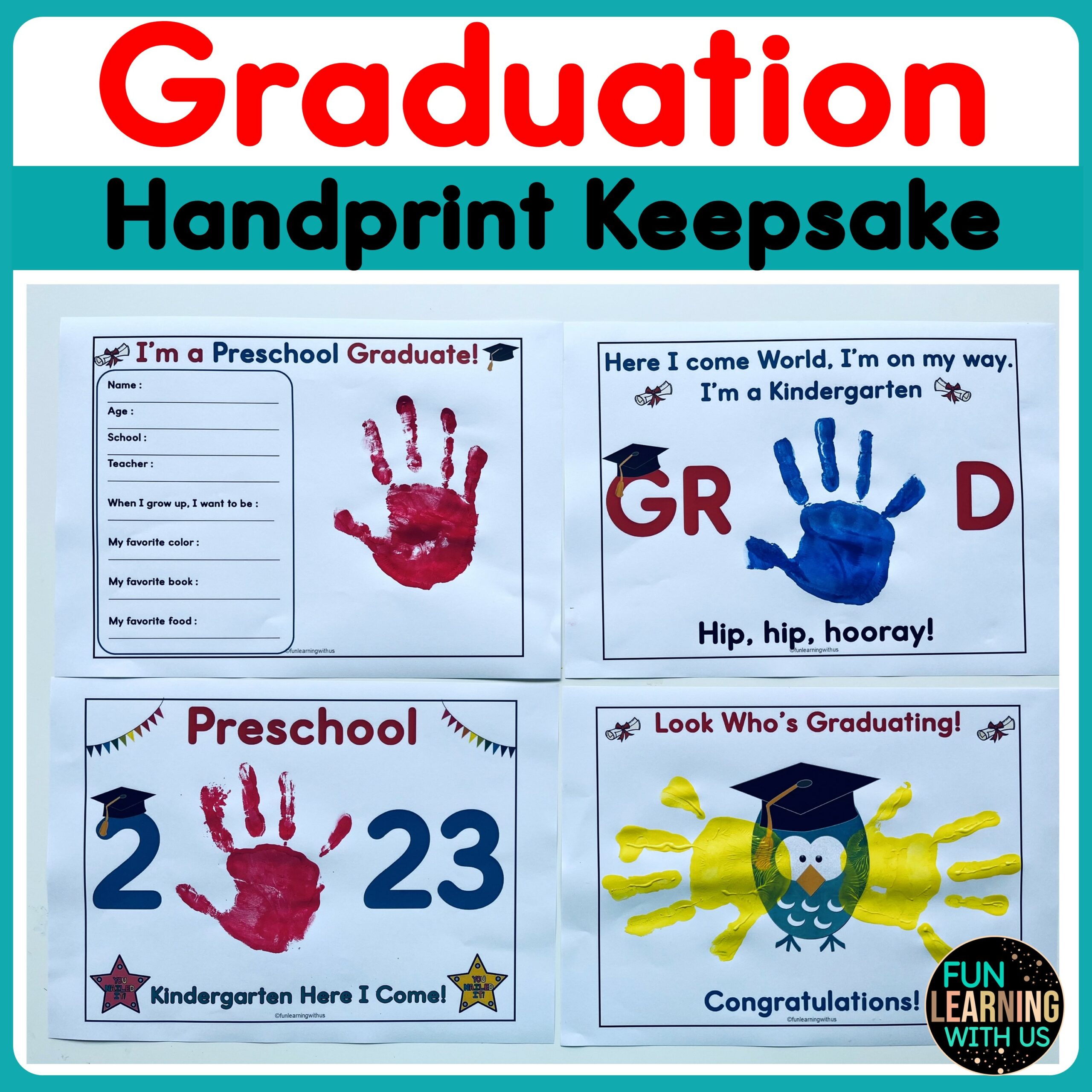 Graduation Keepsake Handprint Art-Graduation Certificate for Preschool ...