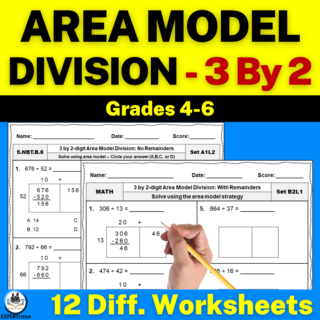 3 Digit By 2 Digit Area Model Division Worksheets Made By Teachers