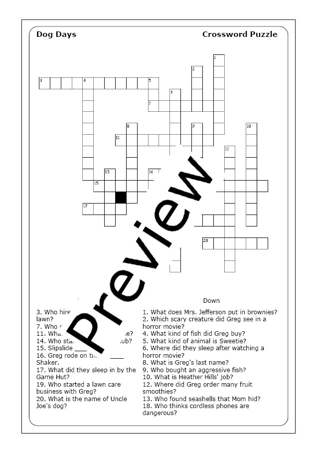 Jeff Kinney "Dog Days" worksheets | Made By Teachers