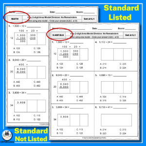 4 Digit by 2 Digit Area Model Division Worksheets | Made By Teachers