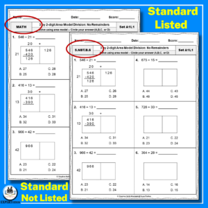 2 Digit Divisors Area Model Division Worksheets Bundle | Made By Teachers