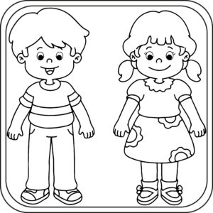 Girls and Boys Coloring Pages Preschool | Kindergarten | First Grade ...