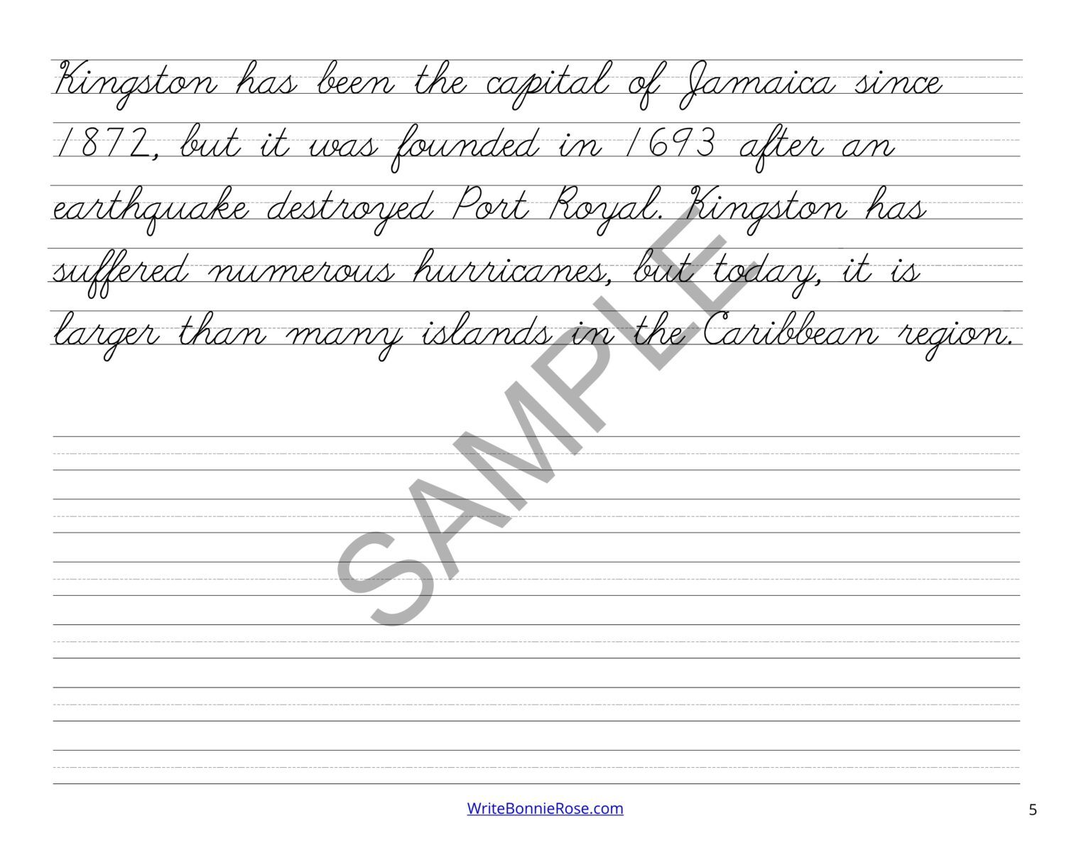 My Book About Jamaica with Cursive Copywork | Made By Teachers